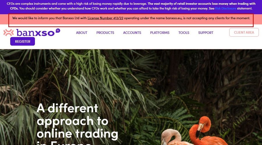 Banxso Stopped Onboarding CFDs Traders under Its Cyprus Licence