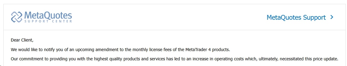 Exclusive: MetaQuotes to Increase MetaTrader Licensing Fees Next Month ...