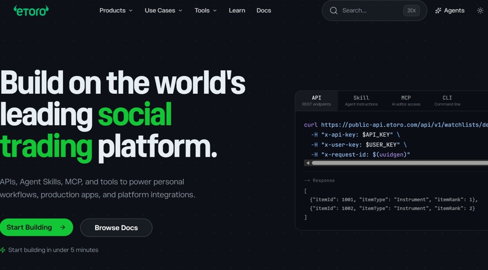 eToro Launches Developer App Store and Builders Portal for Retail Platform