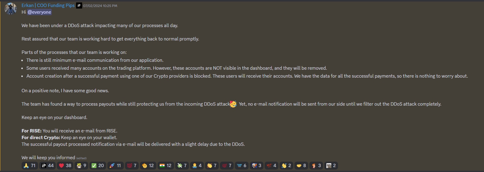 Prop Firm Funding Pips Reports DDoS Attack: Payouts amid Disruptions