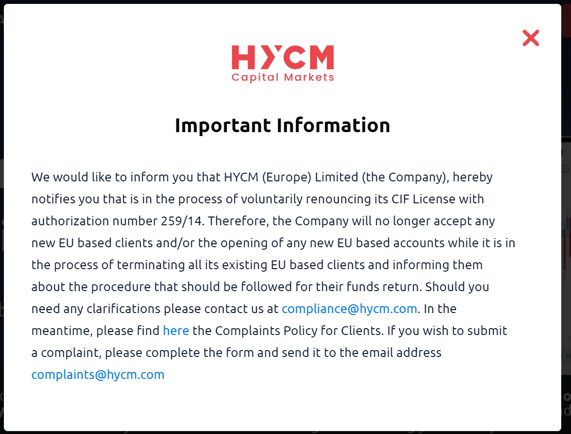 Exclusive: HYCM Europe Renounces CIF License, to Cease Accepting ...